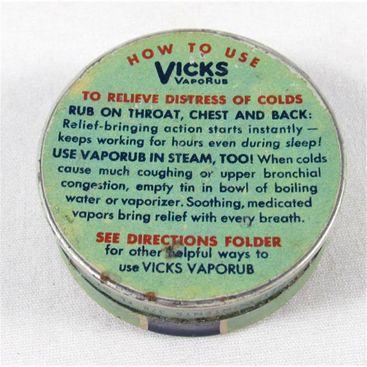 4104 - ADVERTISING TIN "VICKS VAPORUB" 3/8 OZ.