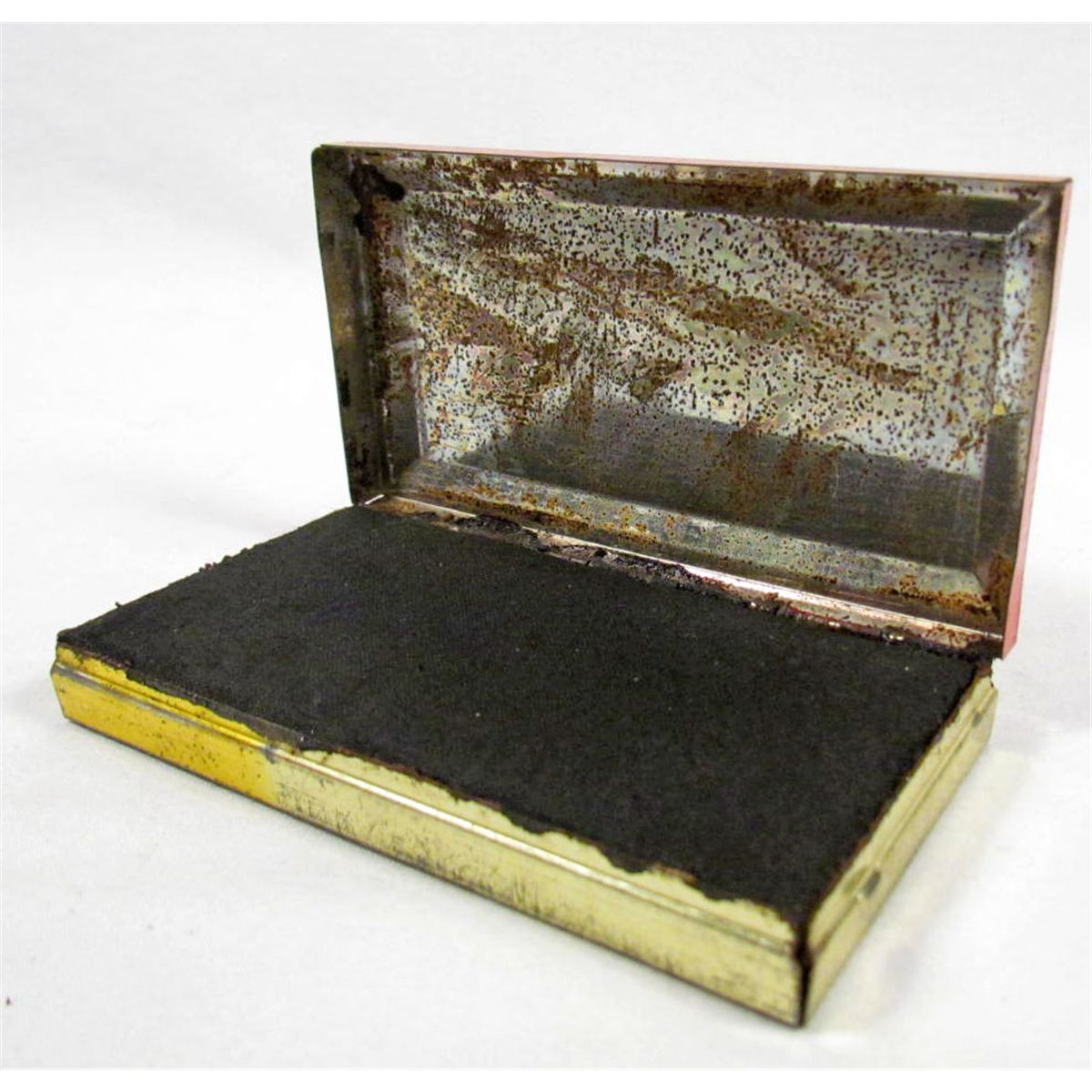 4106 - VINTAGE ADVERTISING TIN "AMERICAN STAMP PAD" BLACK