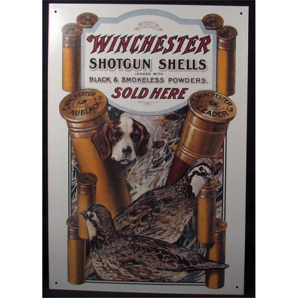 3526 - RECTANGULAR METAL ADVERTISING SIGN - WINCHESTER SHOTGUN SHELLS ...