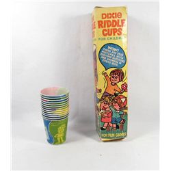 4091 - 1971 "DIXIE RIDDLE CUPS FOR CHILDREN" - INCLUDES 13 CUPS