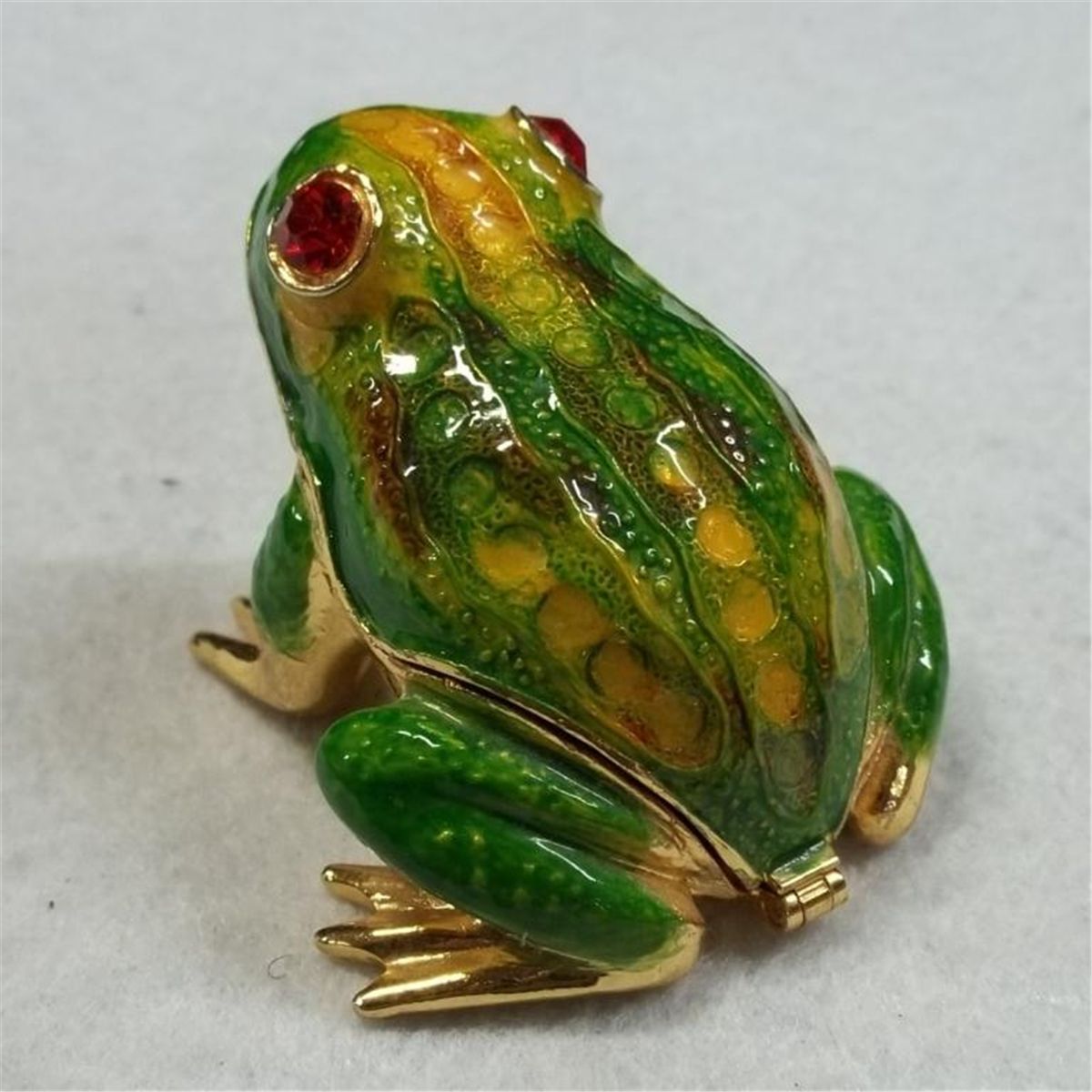 Enameled Frog Trinket Box w/Hinged Top