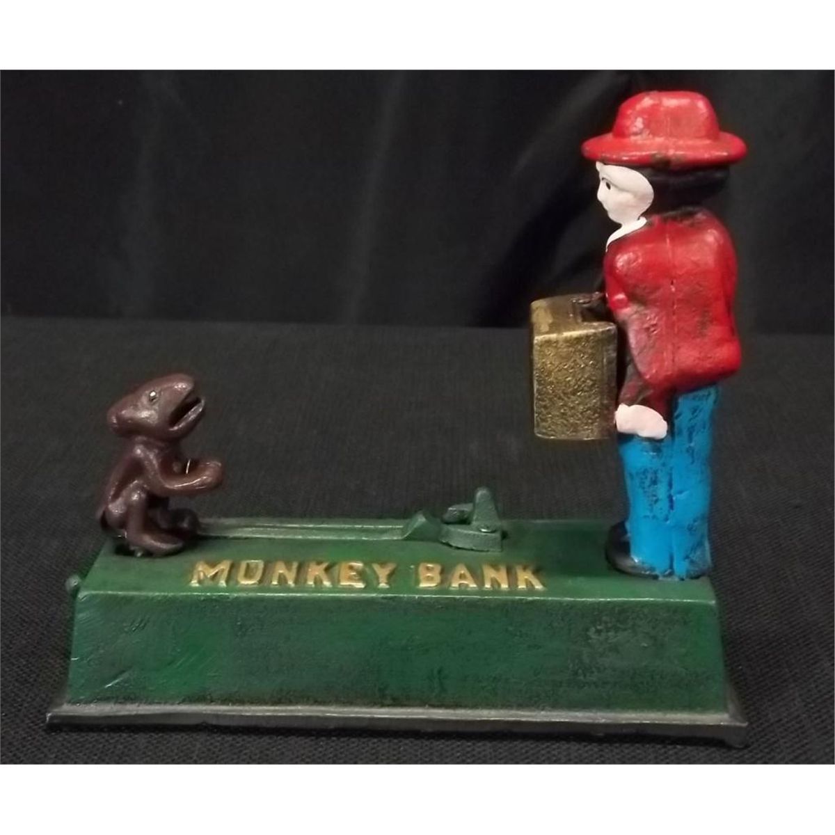 Cast Iron Mechanical Bank - Monkey Bank