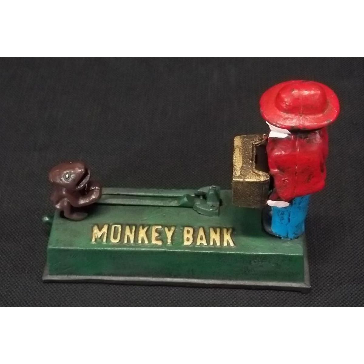 Cast Iron Mechanical Bank - Monkey Bank