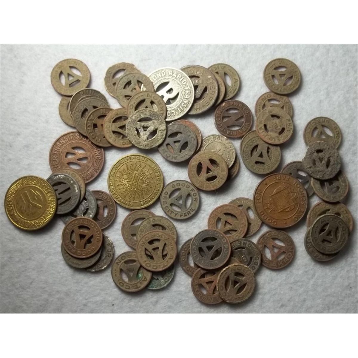 60 Vintage Public Transit Tokens
