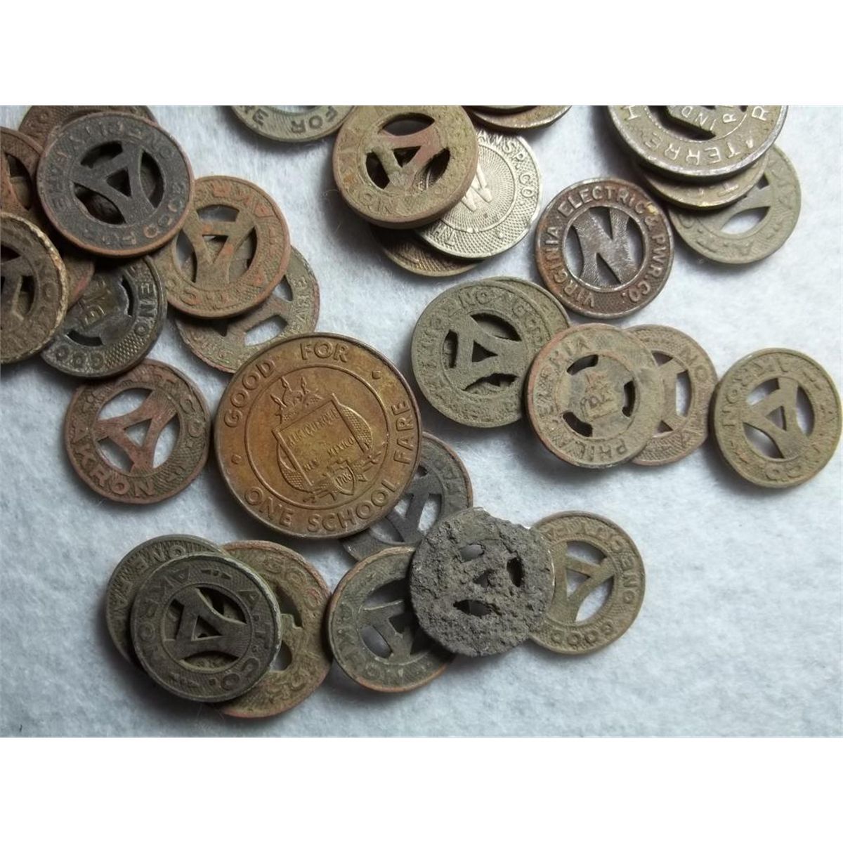 60 Vintage Public Transit Tokens