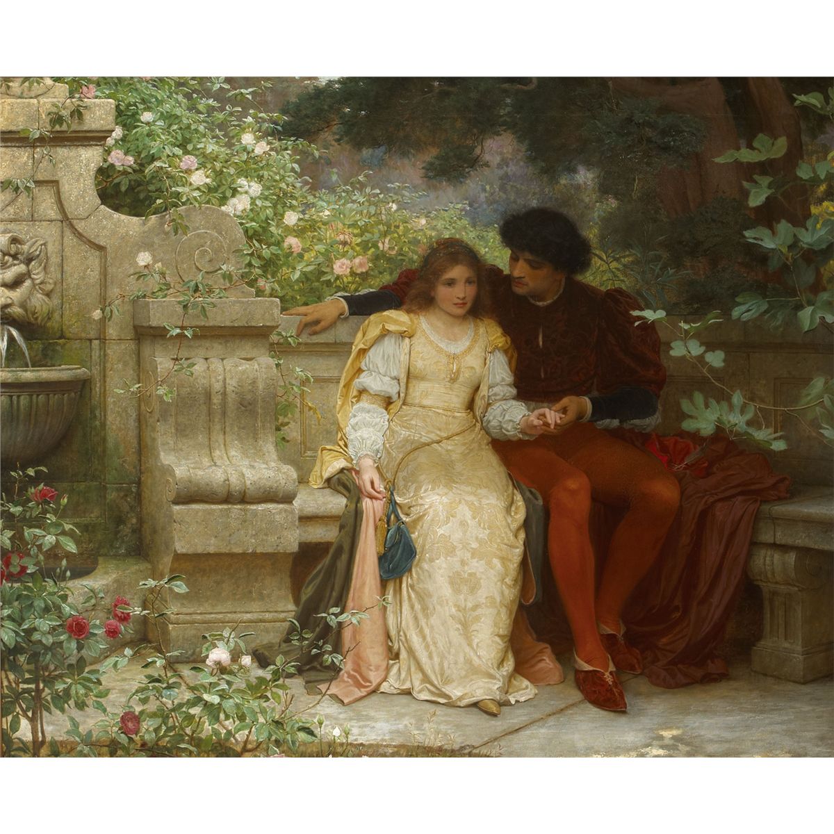 Charles Edward Perugini - LOVERS IN A GARDEN