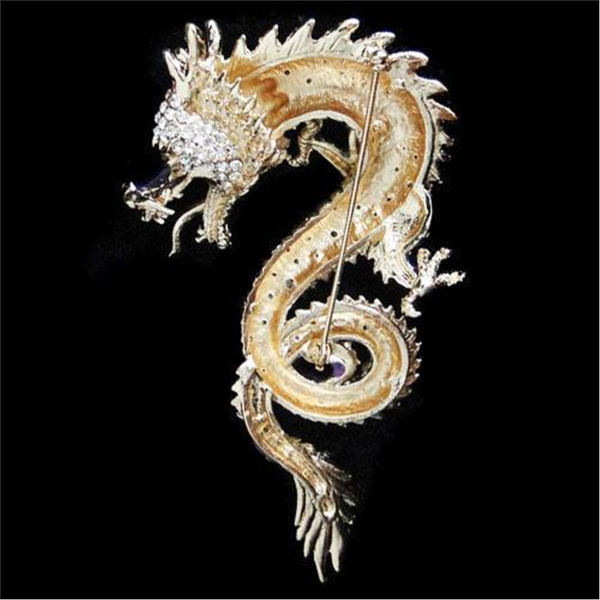 Swarovski Crystal Chinese Dragon Brooch Pin