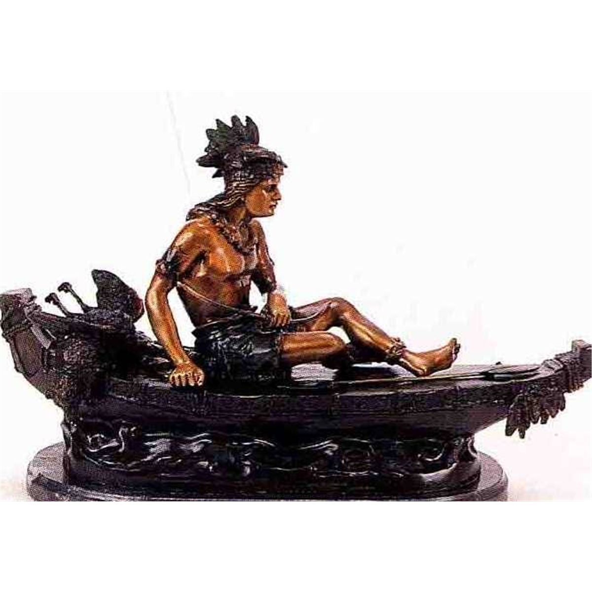 "Boy On The Boat" Bronze Sculpture - Russell
