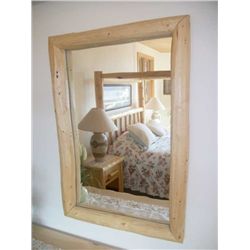 Log Framed Mirror Approx. 30"x42"