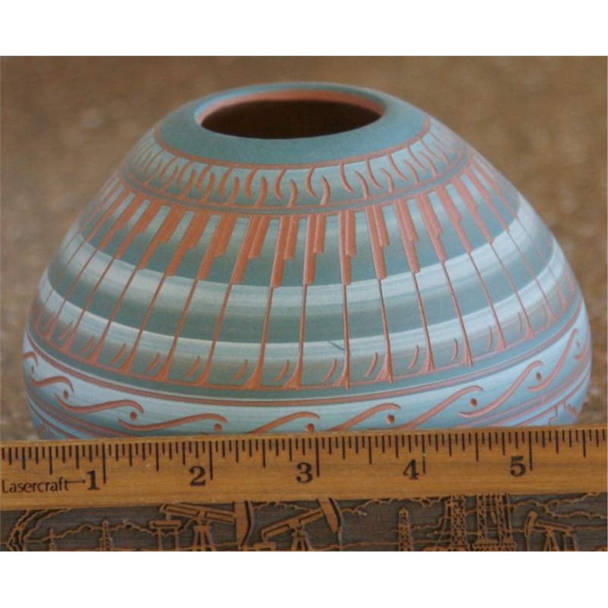 Native American Pottery, etched Signed: Sylvia Johnson. Navajo