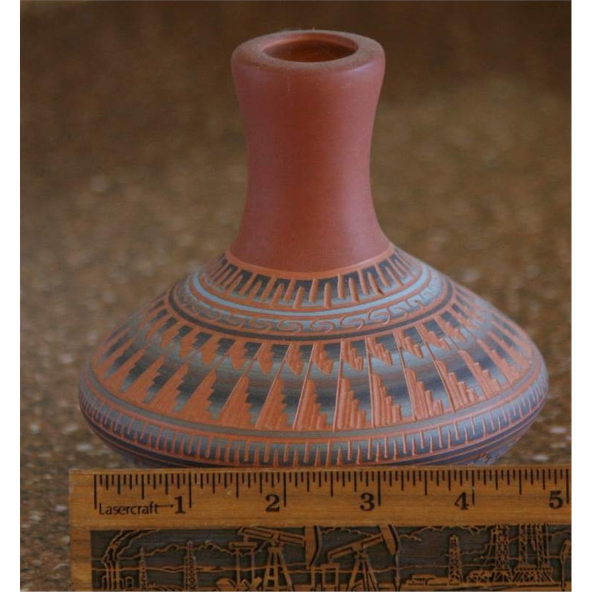 Native American Pottery, etched Signed: Sylvia Johnson