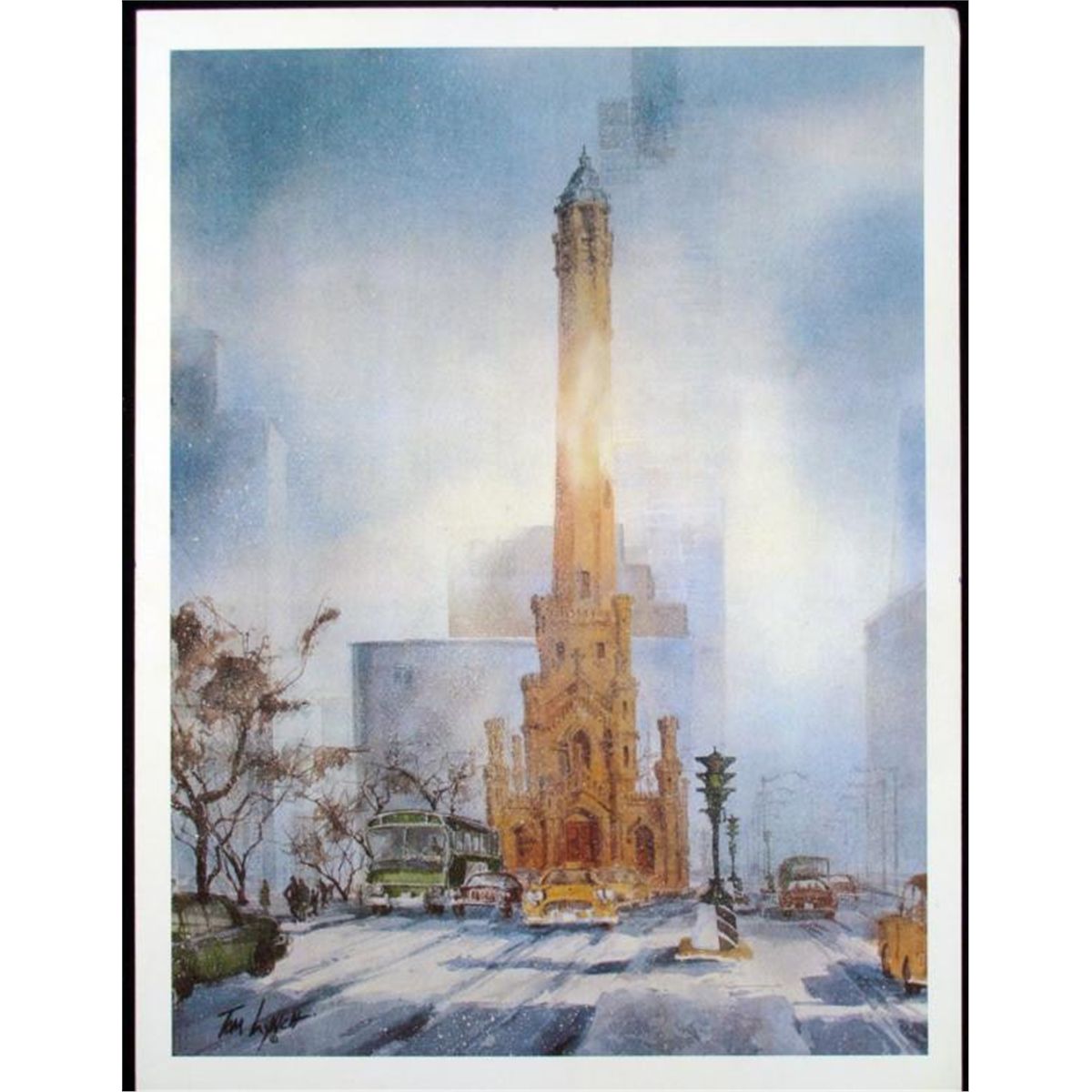 Tom Lynch Chicago Water Tower Art Print