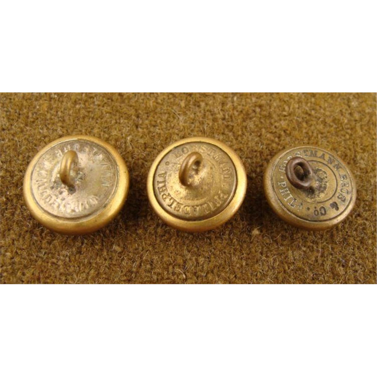 3 Civil War Naval Original Gilt Buttons Horstmann Bros