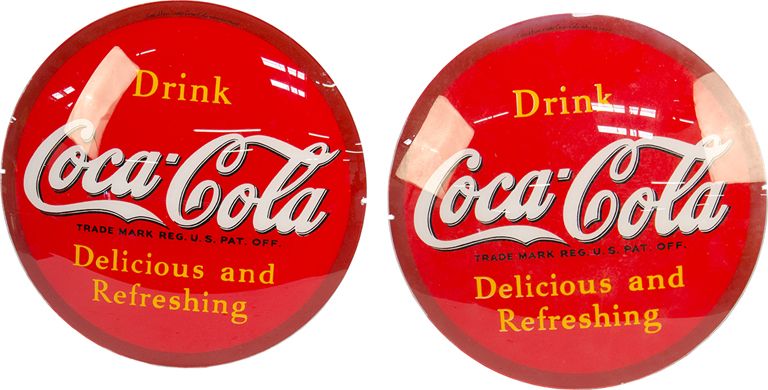 Lot Of 2 Drink Coca Cola Glass Lenses