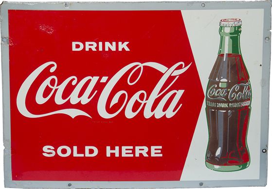 Drink Coca Cola SOLD HERE Porcelain Sign