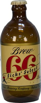 Large "Brew 66 Sicks' Select" Brown Glass Beer Bottle