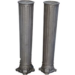 Lot Of 2 Metal Fluted Column Style Stands