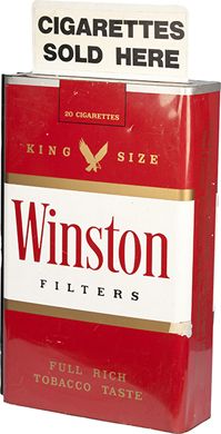 Winston Cigarette Pack Double Sided Tin Display Sign (C
