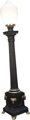 Fancy Outdoor Black Fluted Lamp Post