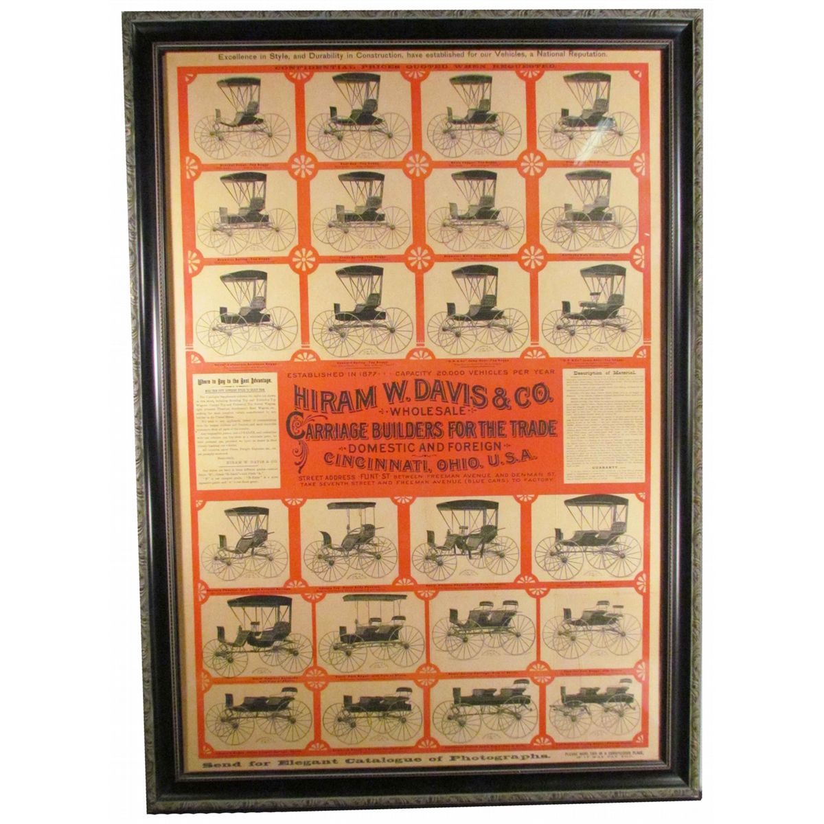 Hiram W. Davis & Co. Carriage Makers Broadside