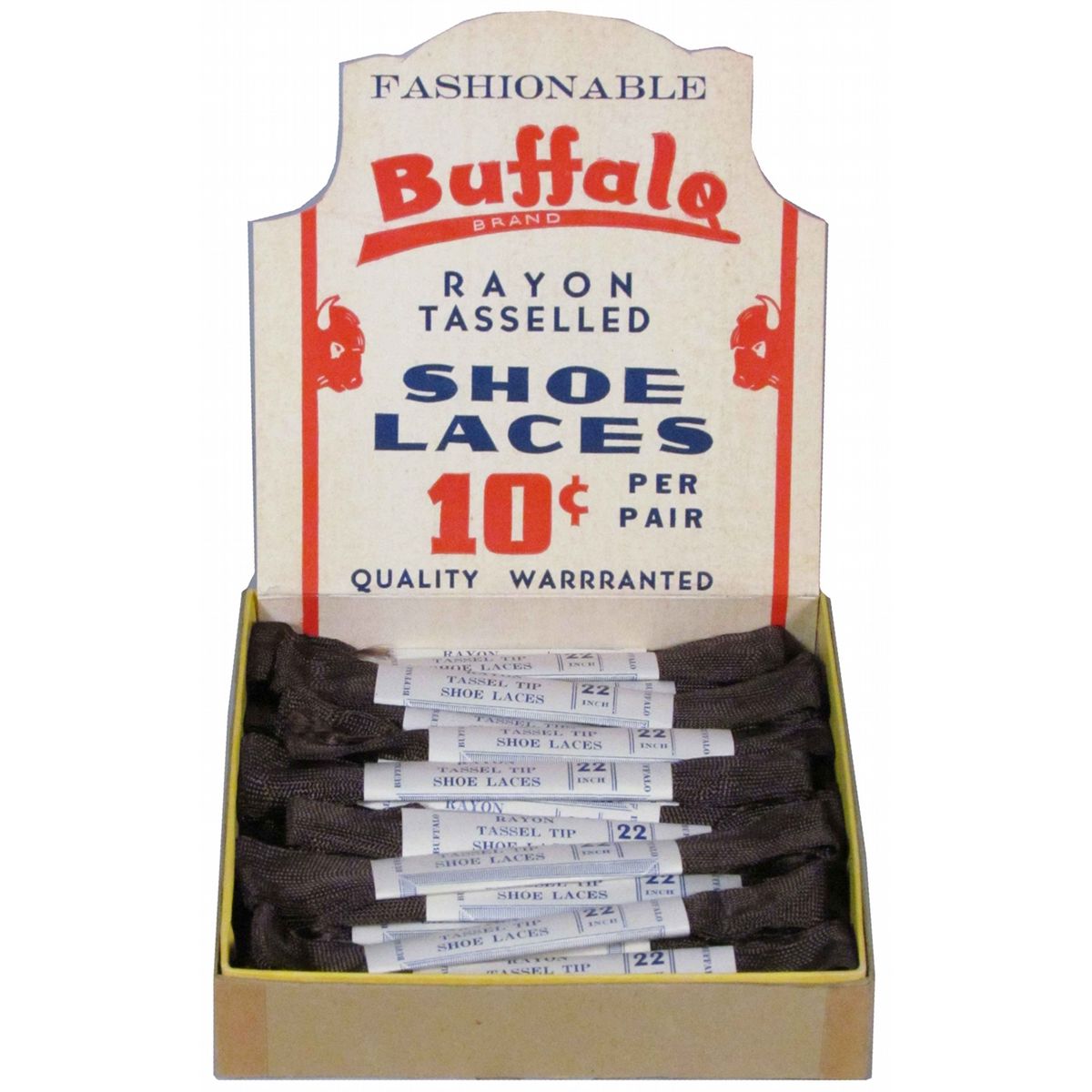 Buffalo Brand Rayon Tasseled Shoe Lace Display