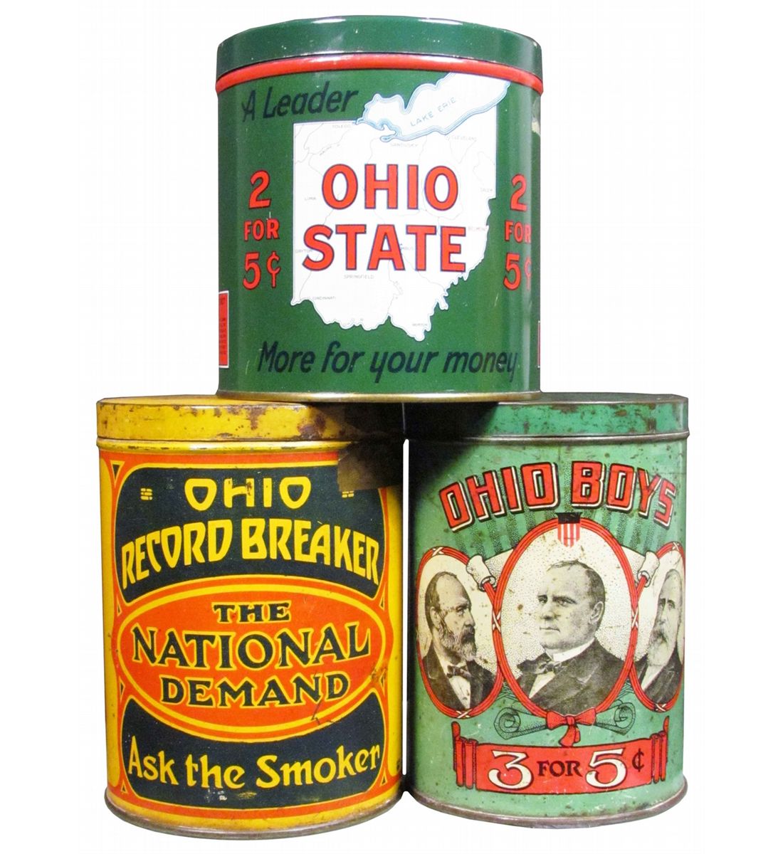 Three "Ohio" Cigar Tins for 50 Cigars