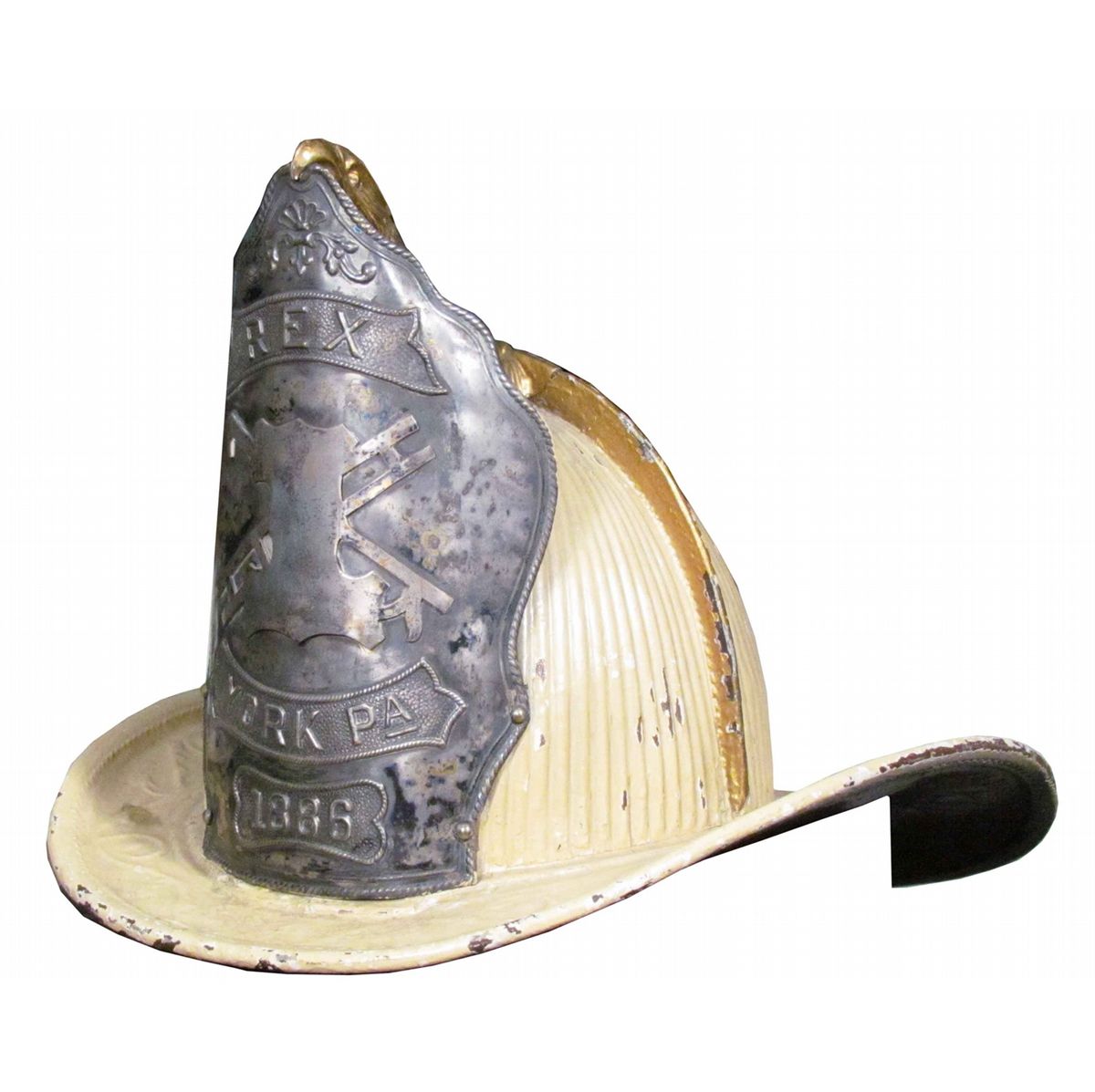 Leather Helmet, Rex, York, PA. 1886