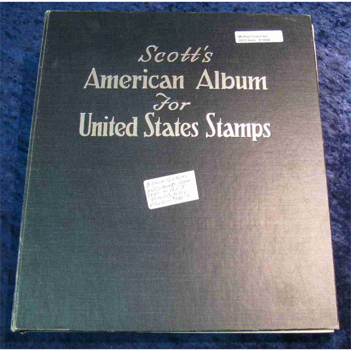1044. Scott American Stamp Album with Over 350 Used US Stamps 1881-1957