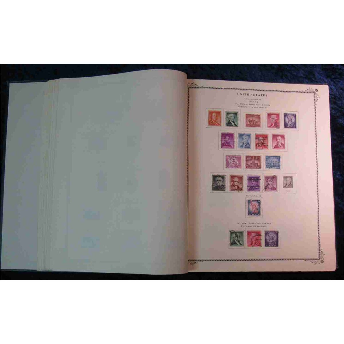 1044. Scott American Stamp Album with Over 350 Used US Stamps 1881-1957