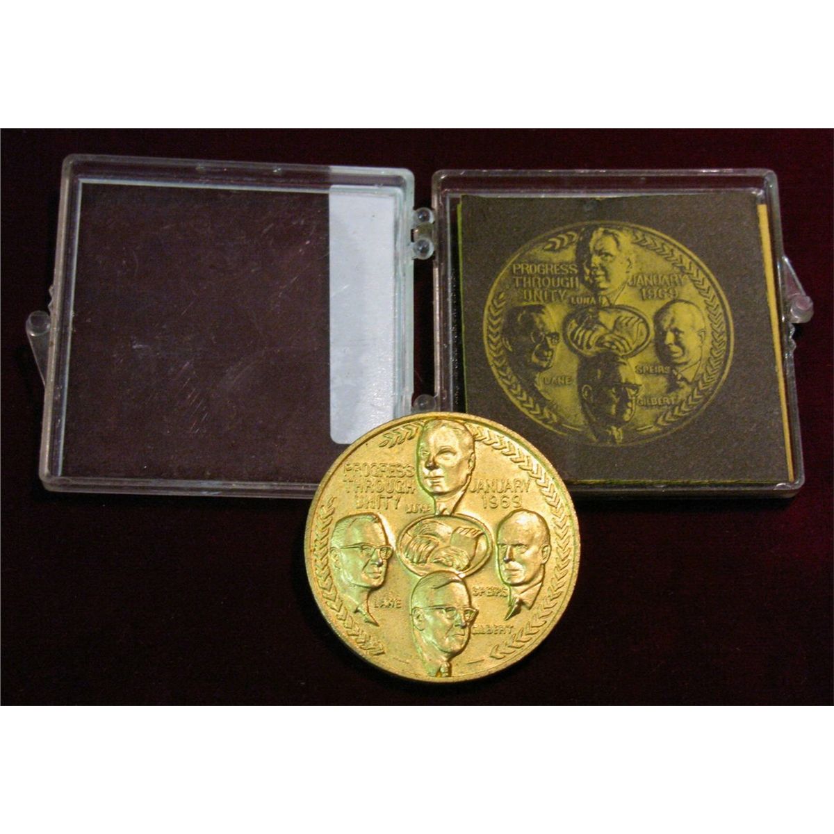 574. 1969 Progress Through Unity United Transportation Union Medal in ...