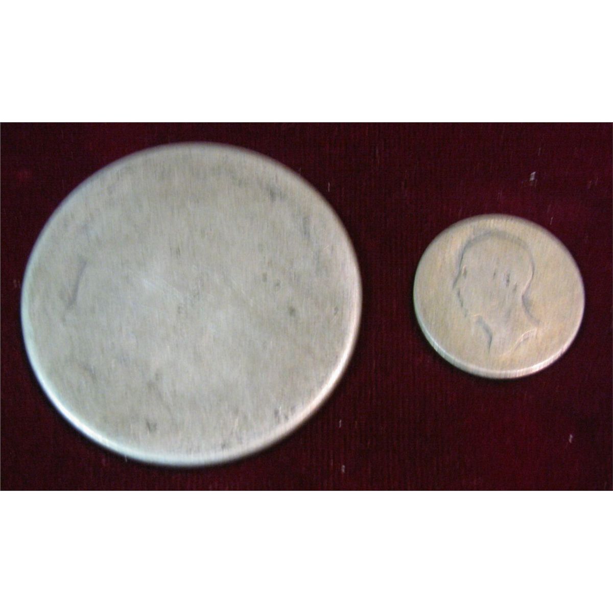 1361. Large Silver Dollar Size and Dime Size Silver Foreign Coins too ...
