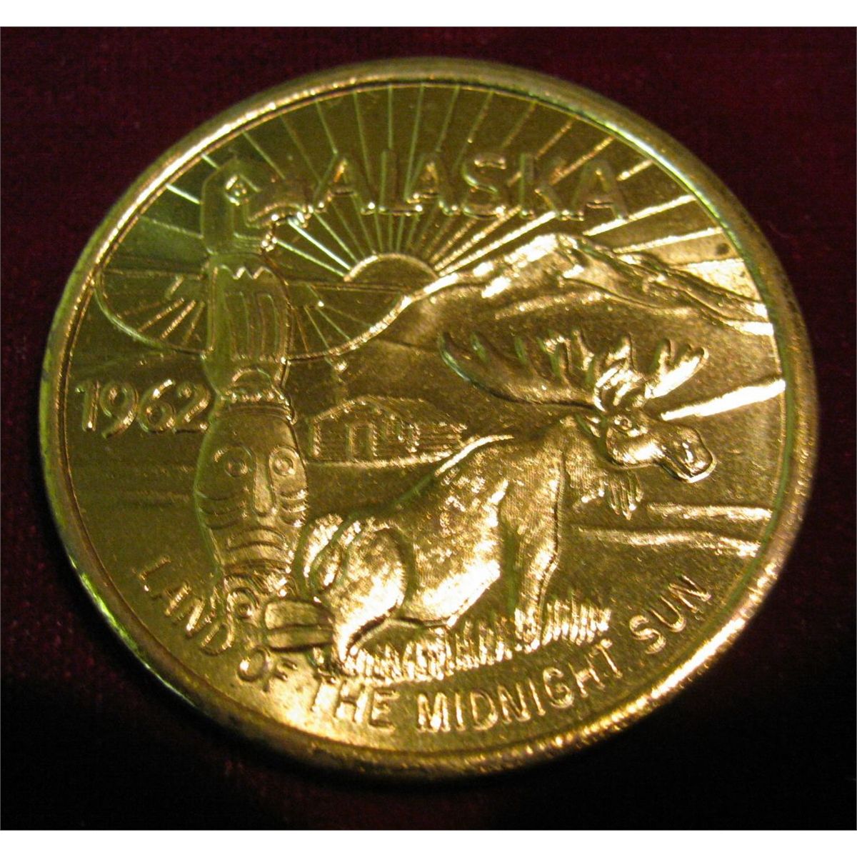 1365. 1962 Alaska Boosters Souvenir Dollar. Brass. 39mm.