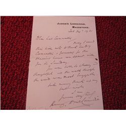 Rare Sir Henry Alfred McCardie "Judge in England"Autograph