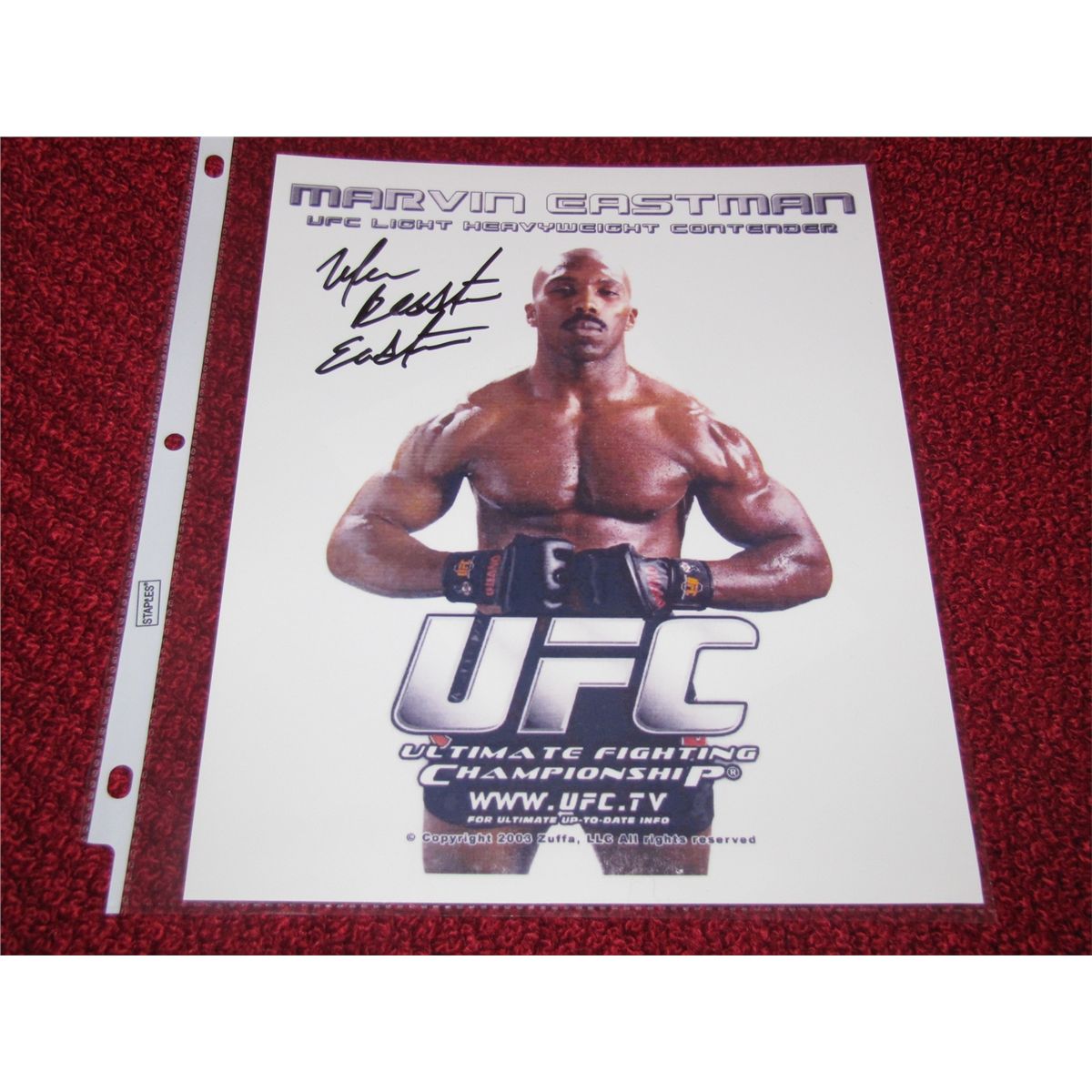 UFC Fighter Marvin Eastman Autograph