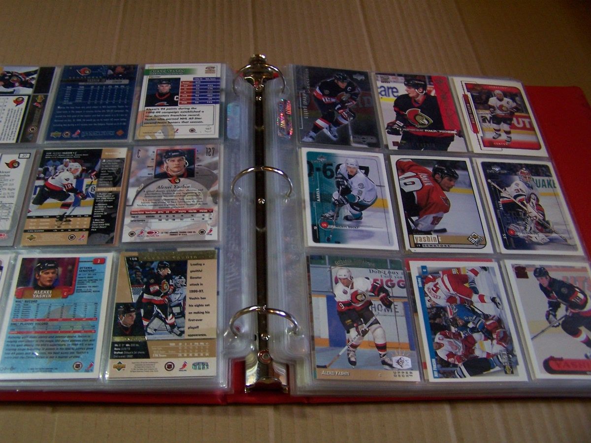 Red Binder Of Hockey Cards
