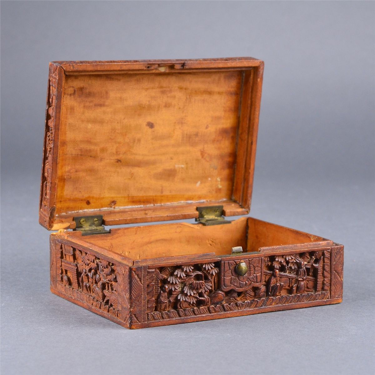 Chinese Wood Carved Jewelry Box