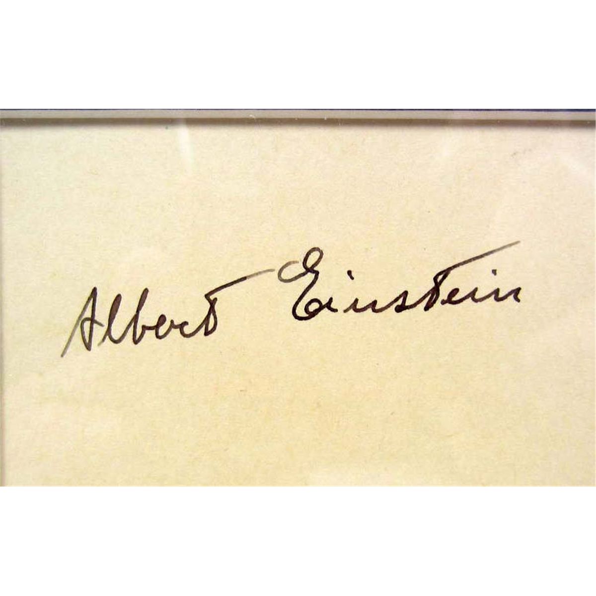 ALBERT EINSTEIN CUT SIGNATURE W/ PICTURE - FRAMED W/ COA