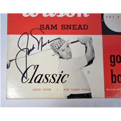 AUTOGRAPHED WILSON SAM SNEAD GOLF BALL BOX W/ COA - JACK NICKLAUS