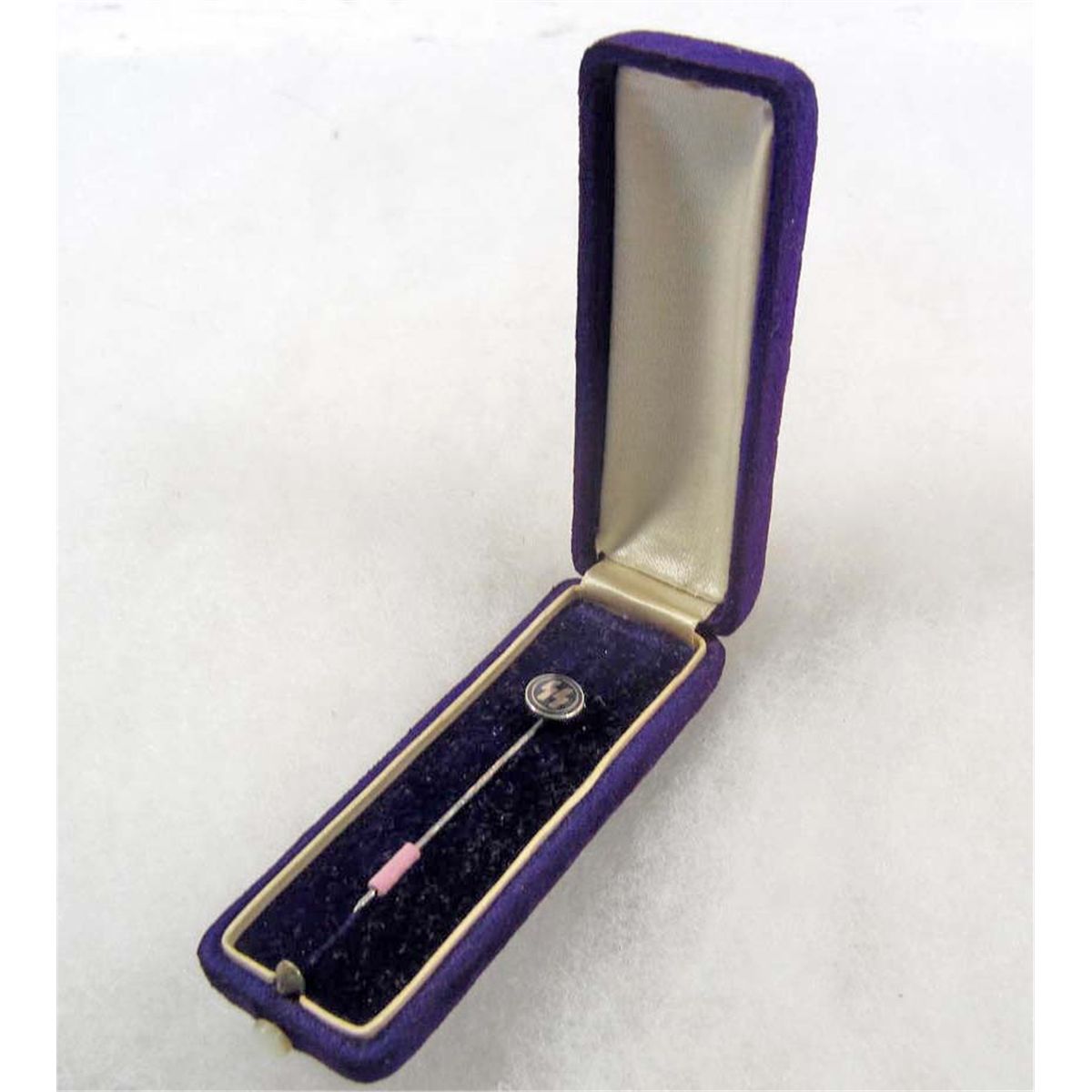 CASED GERMAN NAZI WAFFEN SS ENAMELED RUNIC STICK PIN