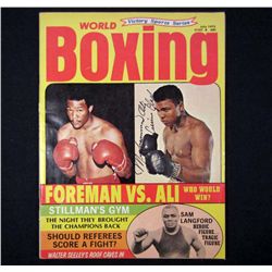 1973 WORLD BOXING AUTOGRAPHED MAGAZINE W/ COA - MUHAMMAD ALI
