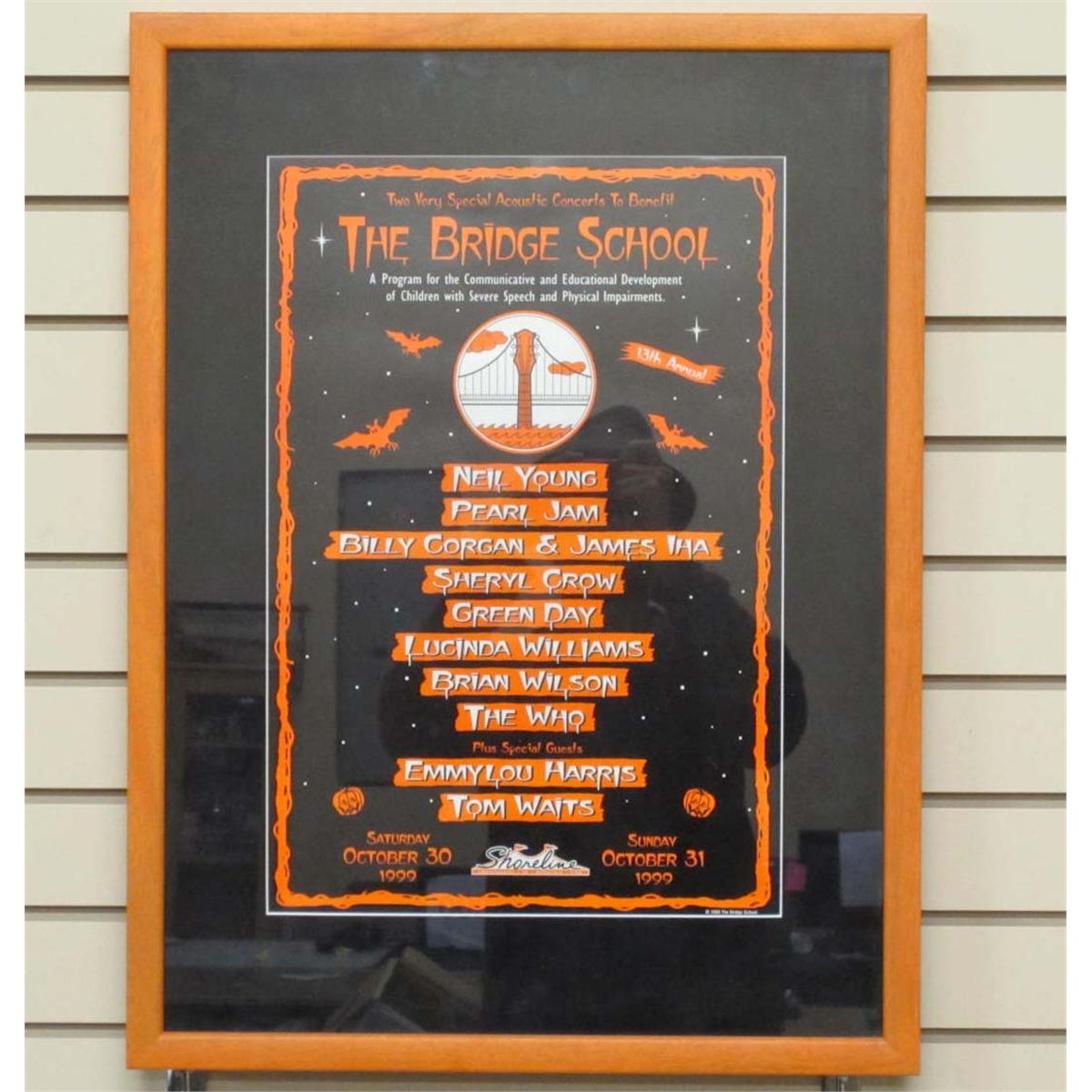 1999 "THE BRIDGE SCHOOL" CONCERT BENEFIT POSTER - FRAMED