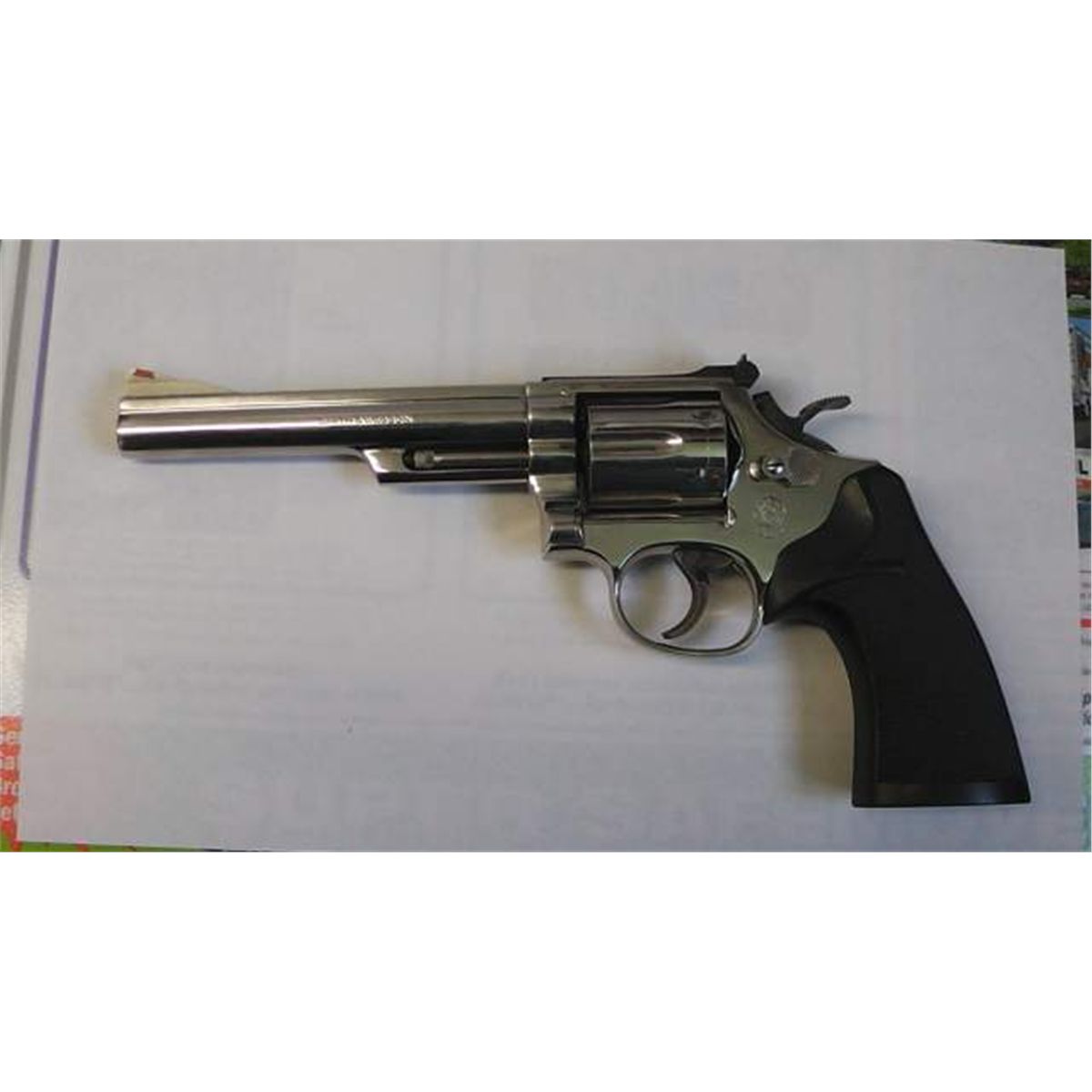 Smith and Wesson 357 Revolver Model 19-4. 6" barrel, red ramp sight ...