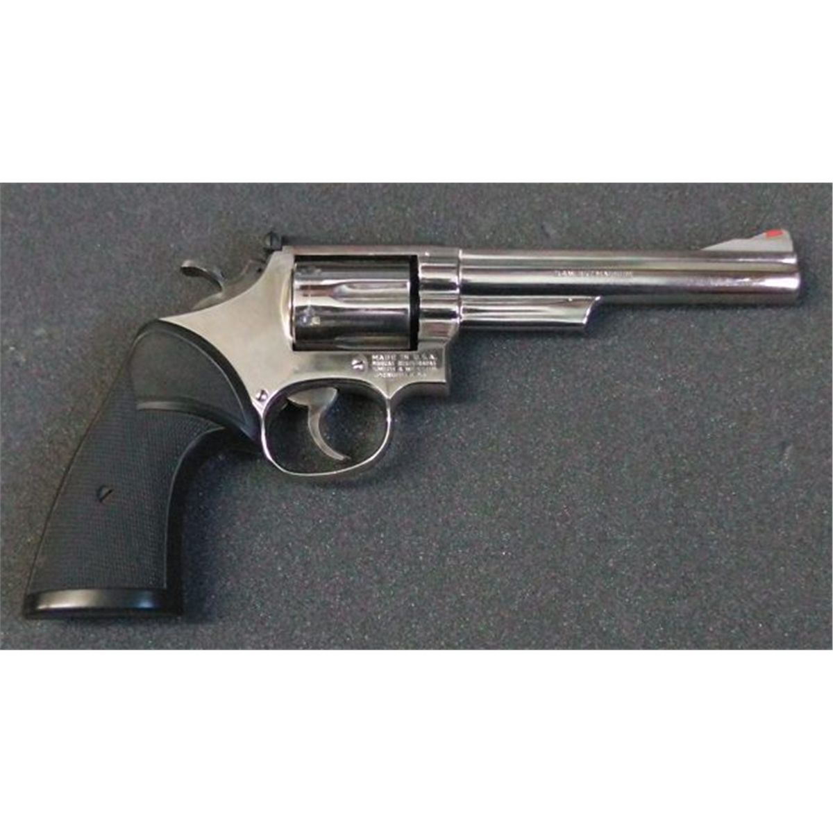 Smith and Wesson 357 Revolver Model 19-4. 6" barrel, red ramp sight ...