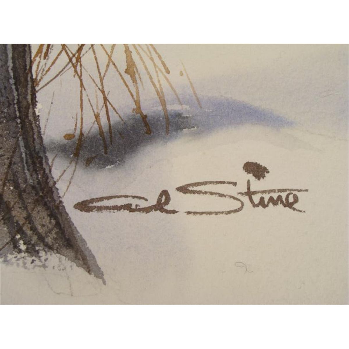 Al Stine Original Watercolor Painting Winter Tree