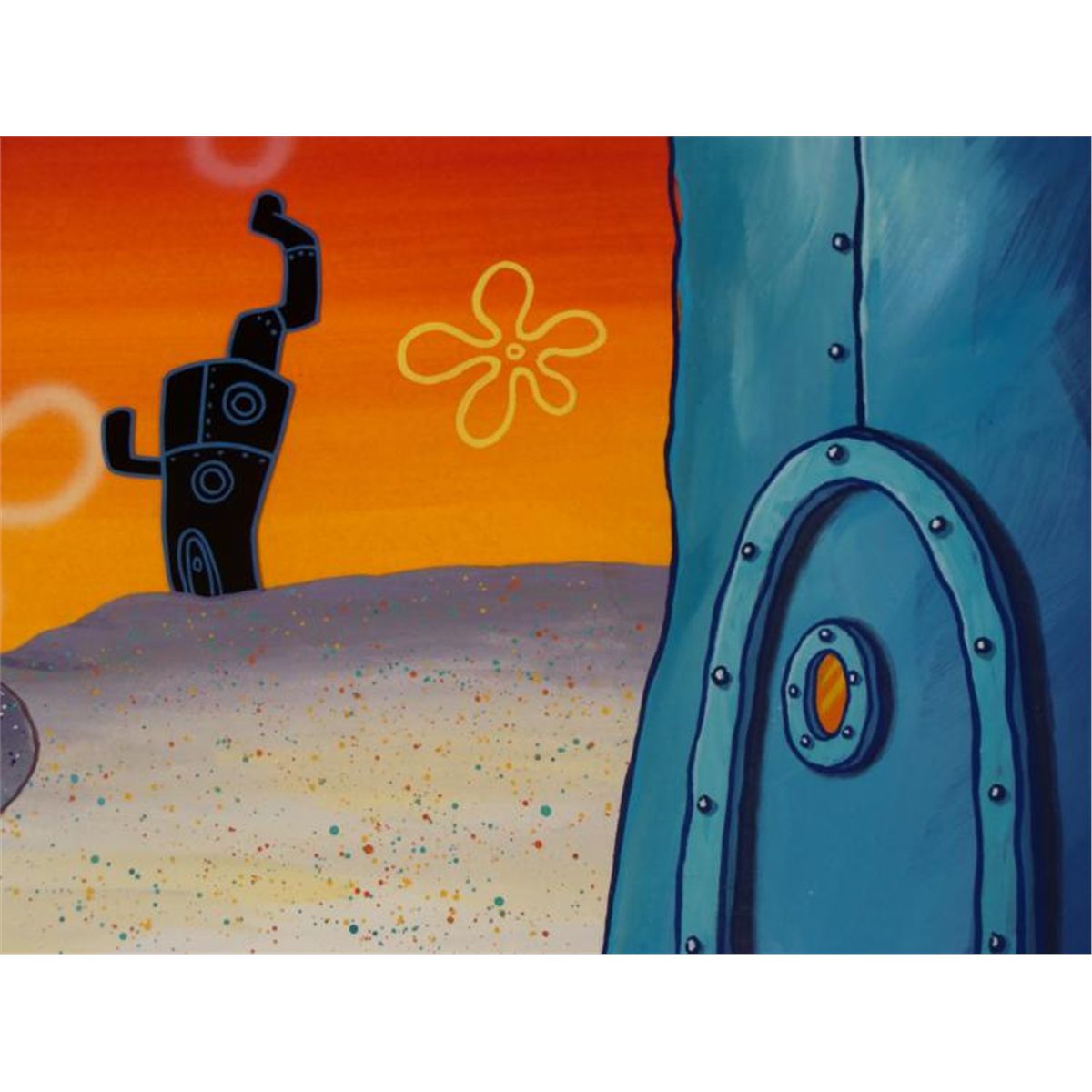 Original SpongeBob Production Cel & Background Houses