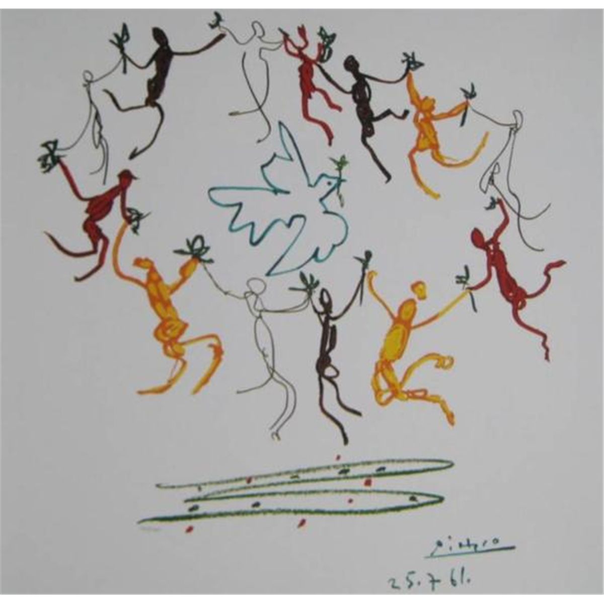 Pablo Picasso Lithograph Titled Dance Of Peace