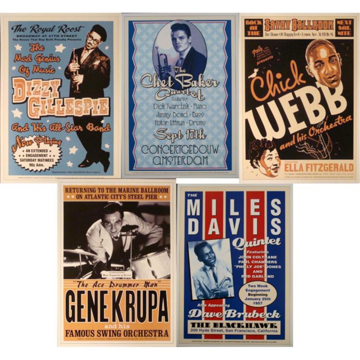 5 Jazz Concert Repro Posters Ella Davis Gillespie Web