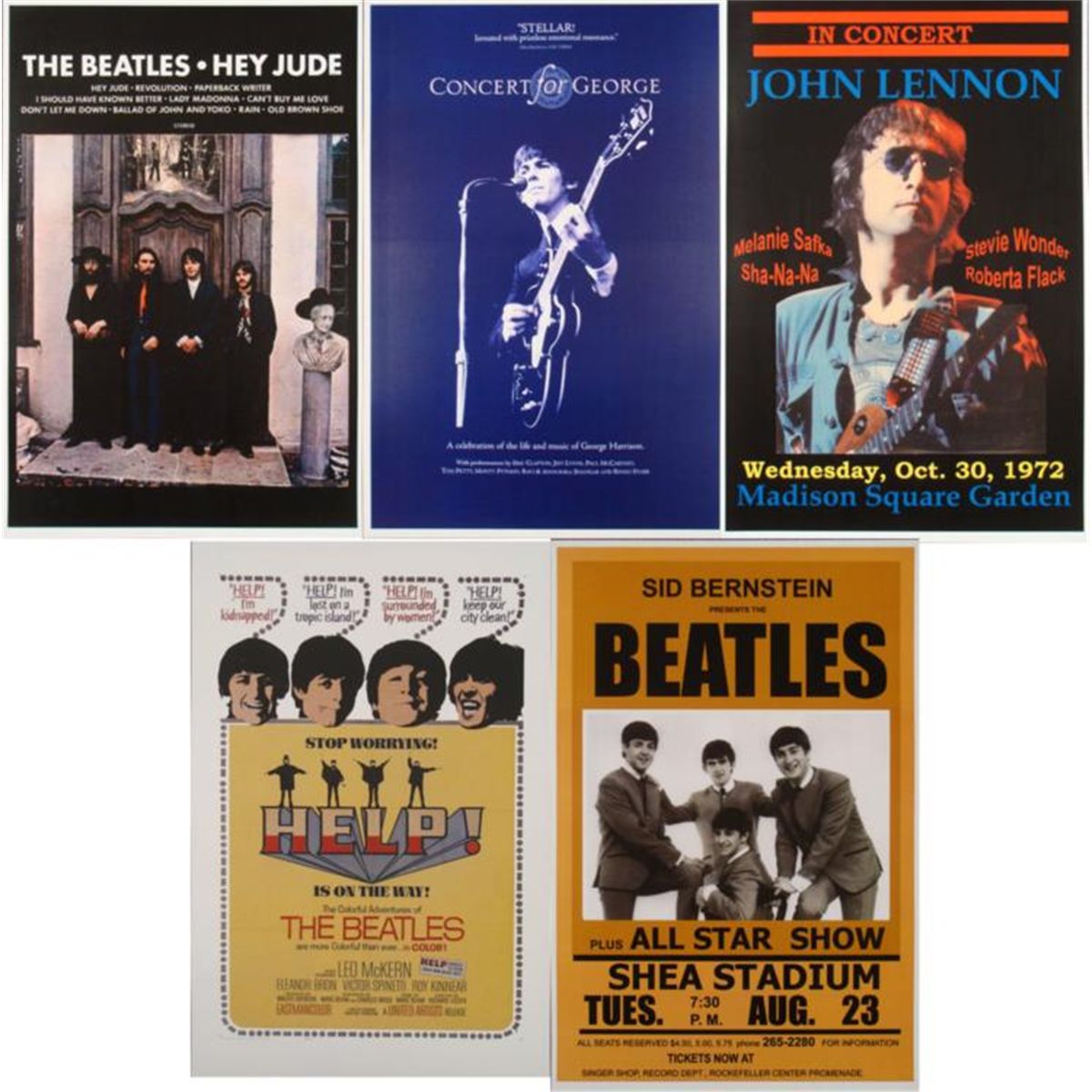 5 Reproduction Rock Posters The Beatles