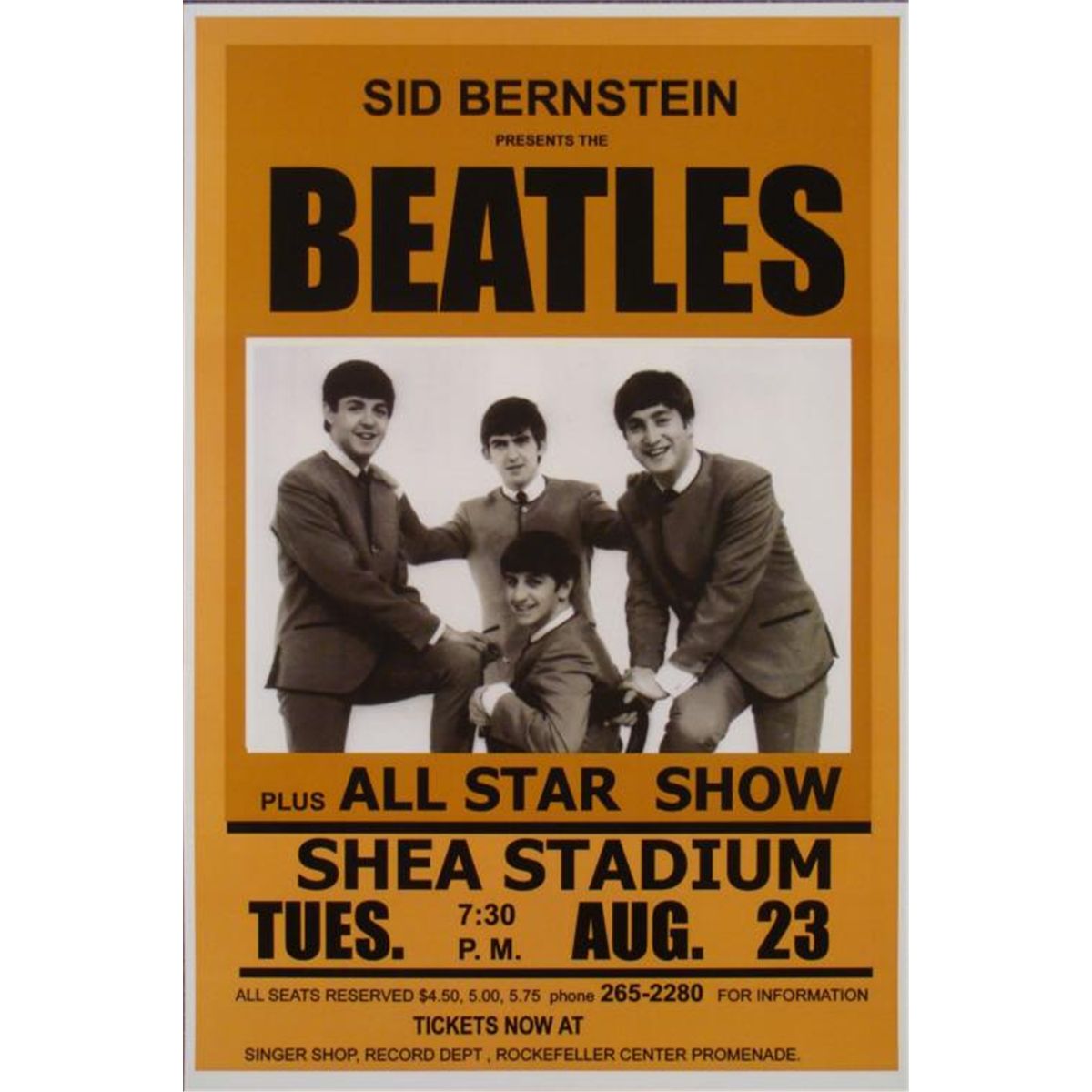 5 Reproduction Rock Posters The Beatles