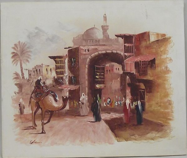 Acrylic Painting of Middle East Scene
